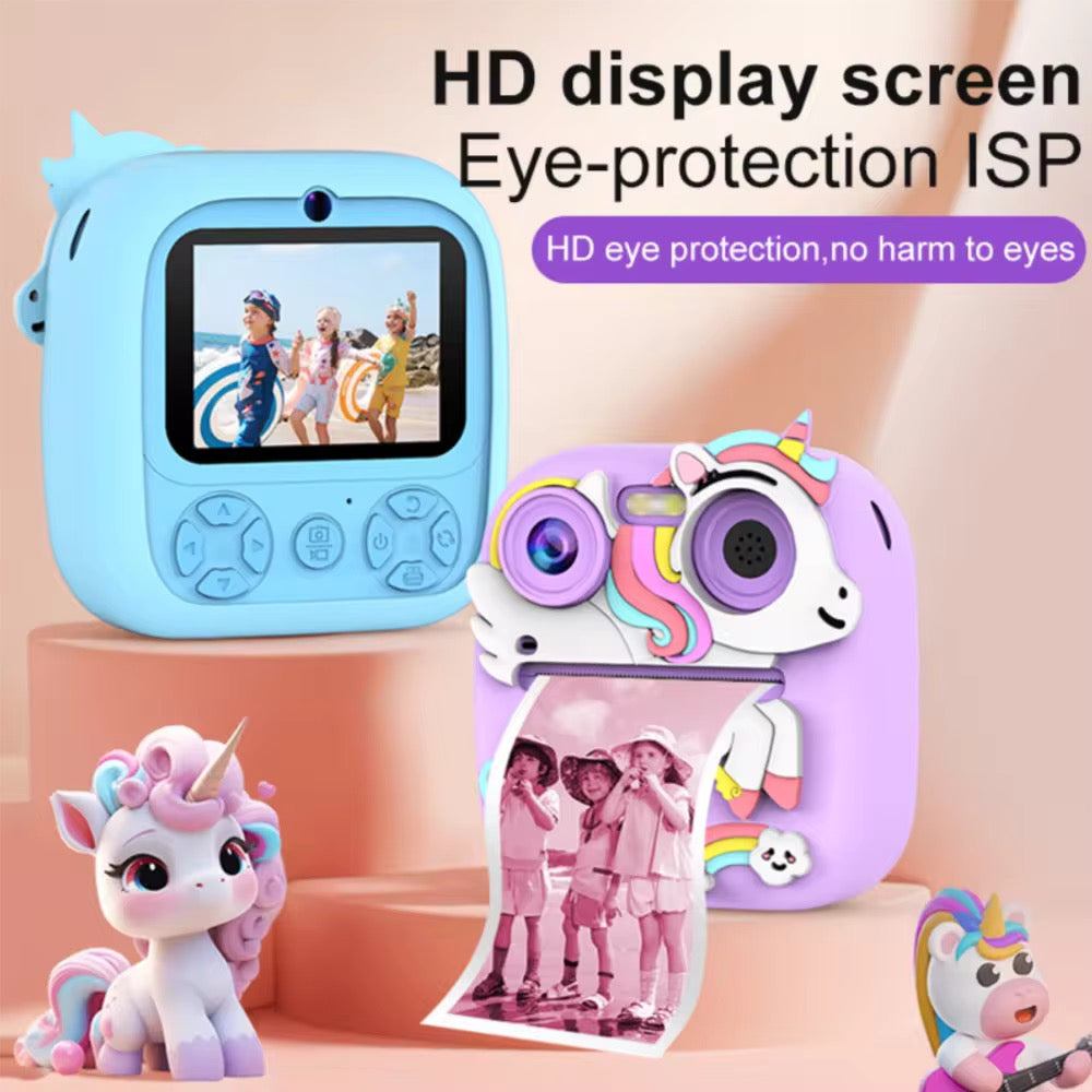 Print camera | 1080P | dual lens | flashlight | Games – Kidspark